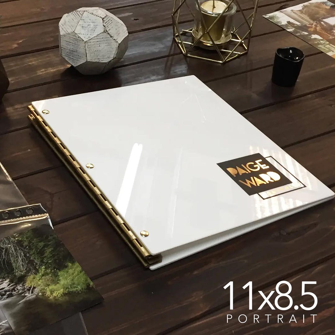 Glossy White Portfolio 11 X 8.5 Portrait Folio Presentation Book With ...