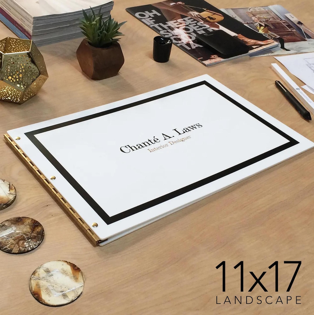 Gold Glossy White 11x17 Landscape Portfolio Book Case 11x17 Landscape ...