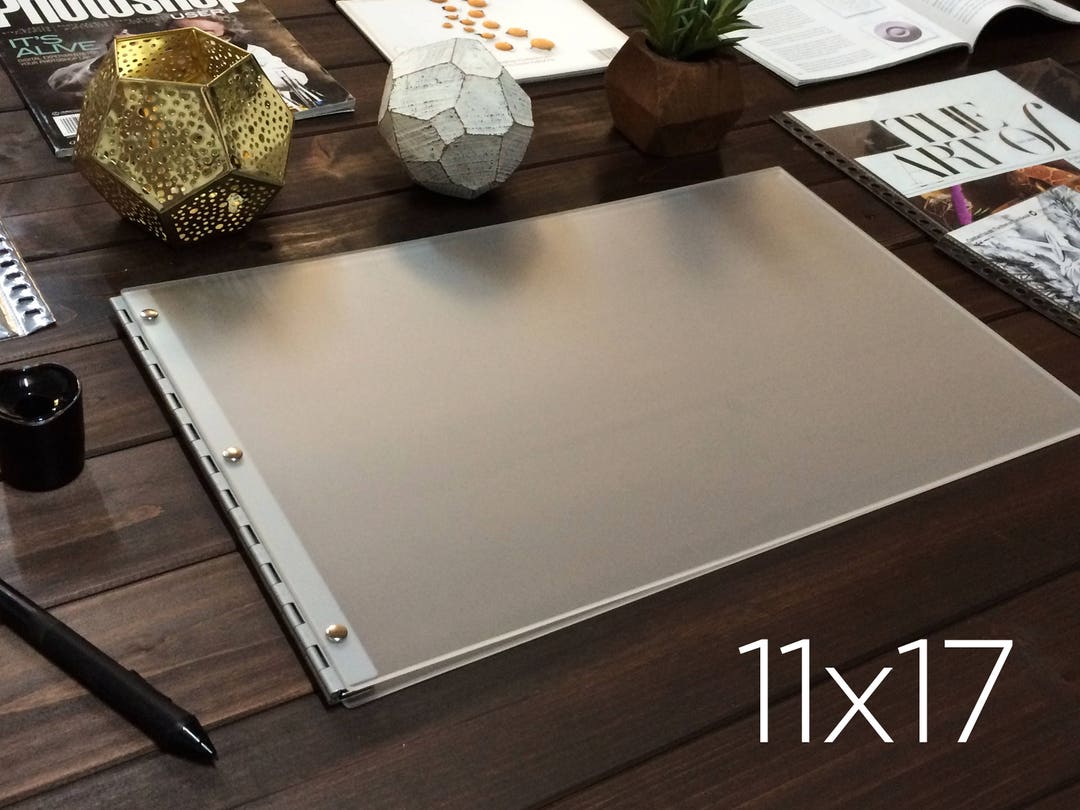 Frosted Clear Portfolio With Silver Hinge 11x17 Landscape Orientation ...