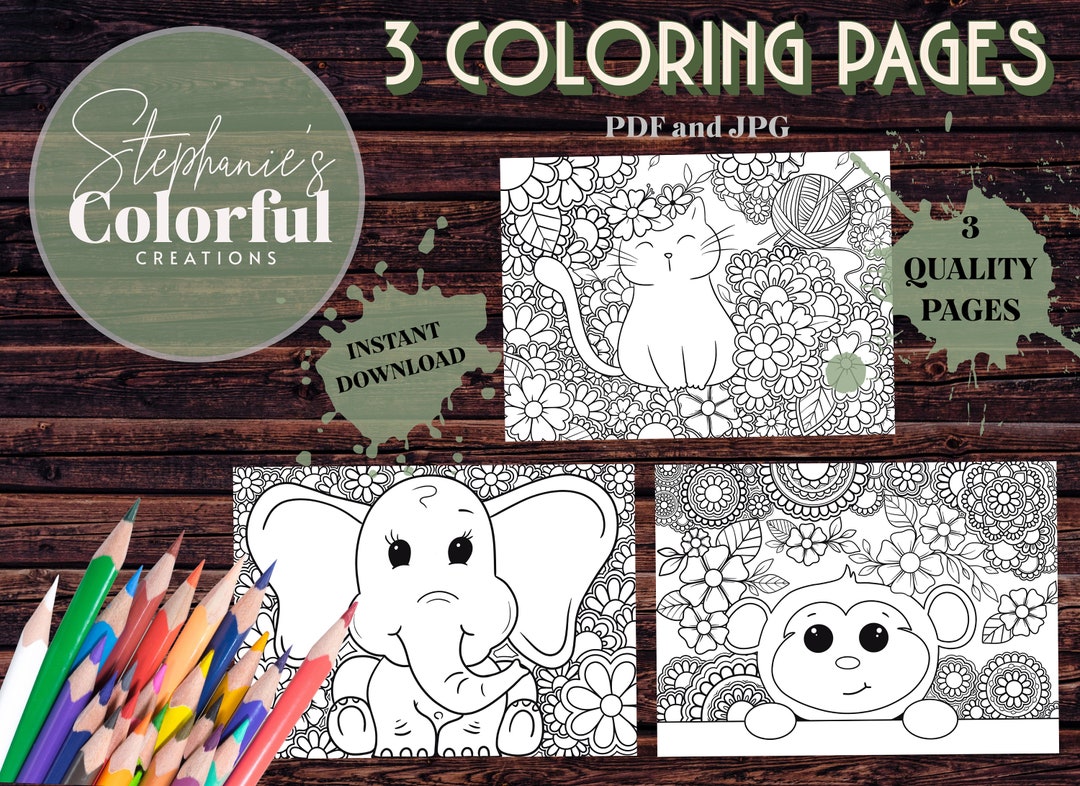 Animals Adult Coloring Page, Kids Coloring Page, Coloring Sheets ...
