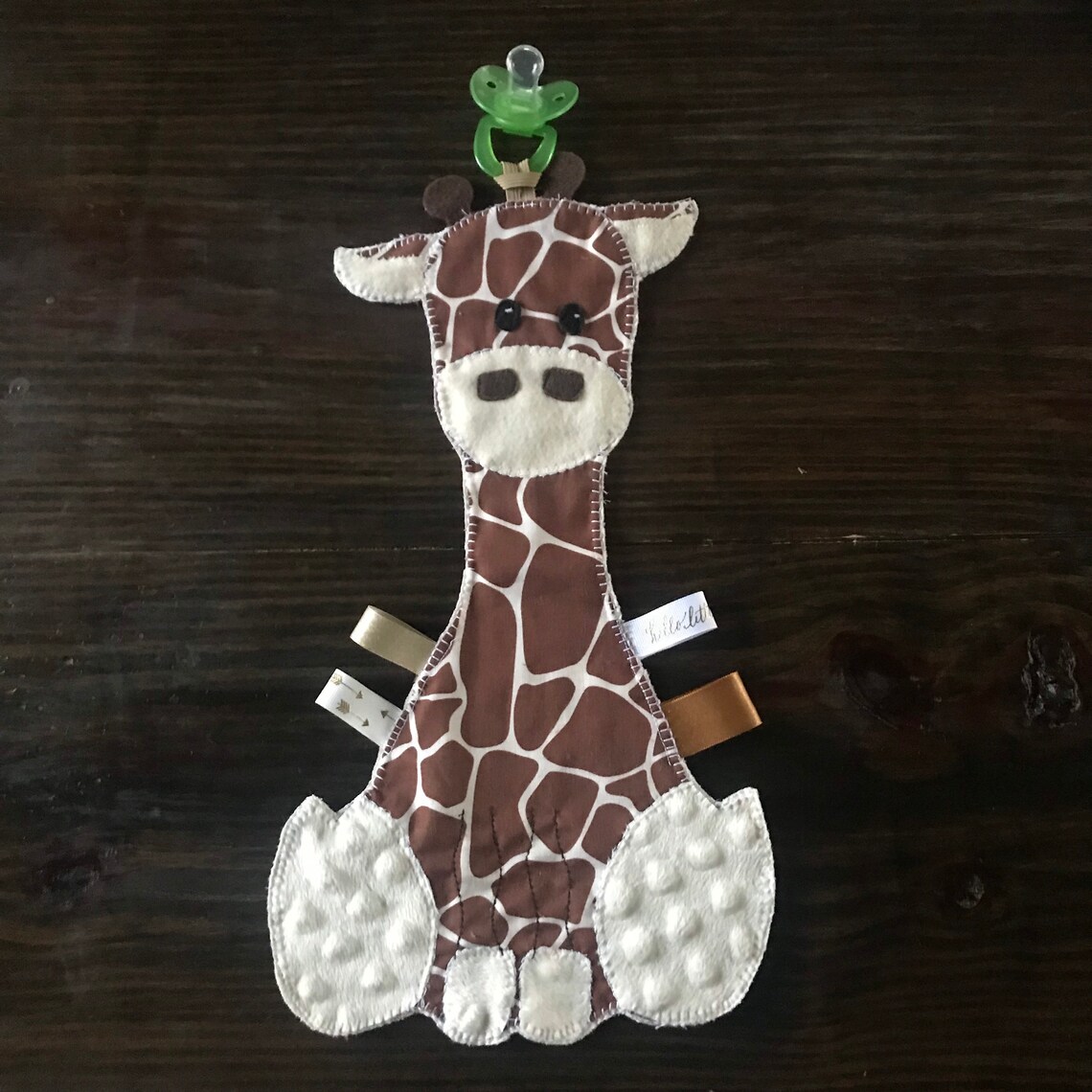 Giraffe Lovey Pacifier Holderpersonalized Baby Gift Paci - Etsy