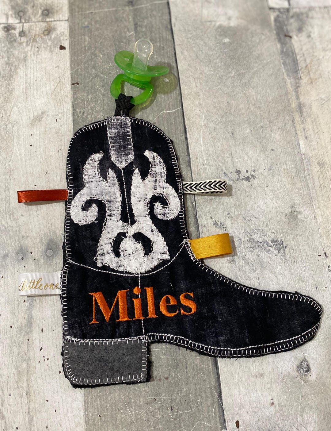 Personalized Cowboy Boot Pacifier Holder: Western Baby Soothie - Etsy