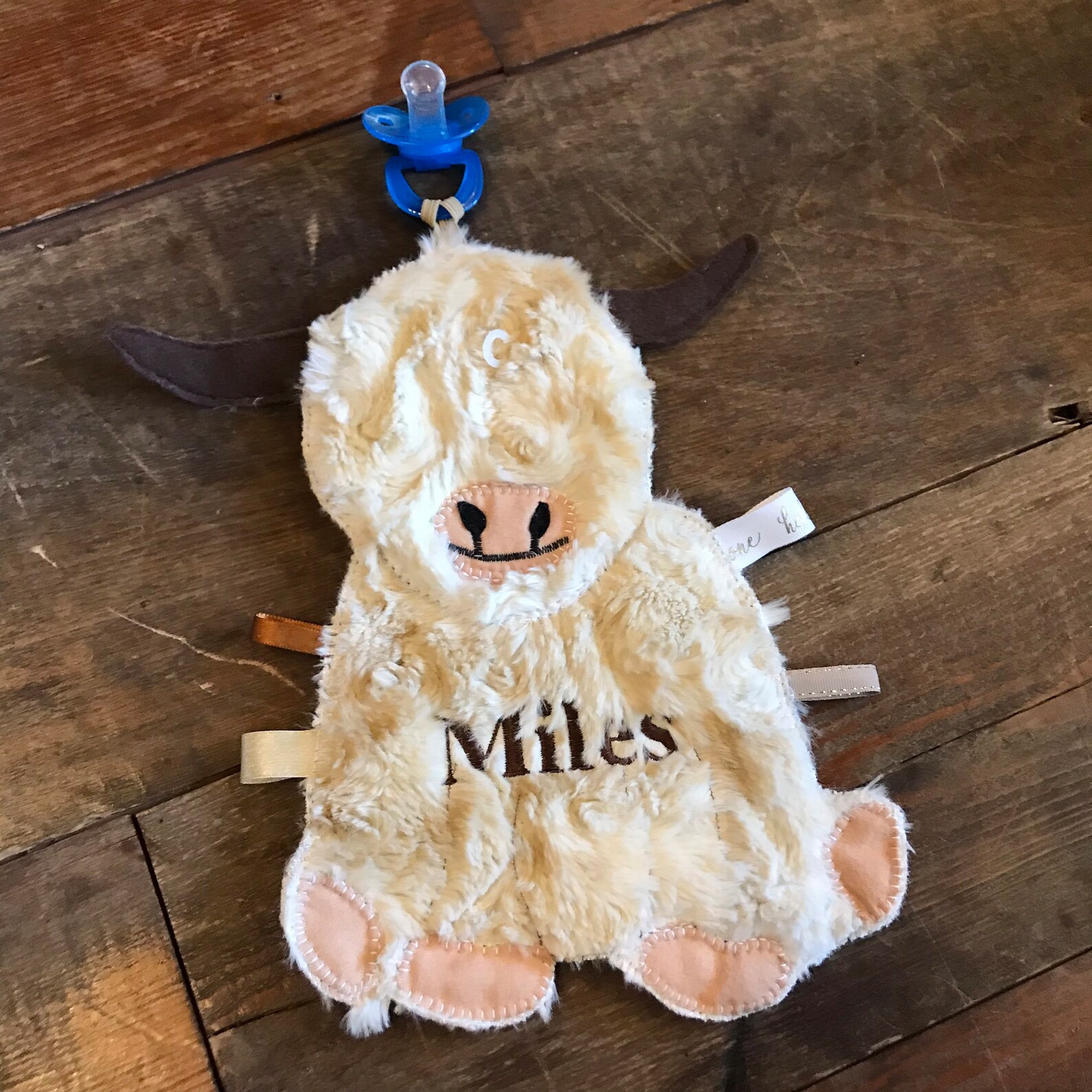 Highland Cow Binky Buddy Bull Personalized Baby Gift Cow - Etsy