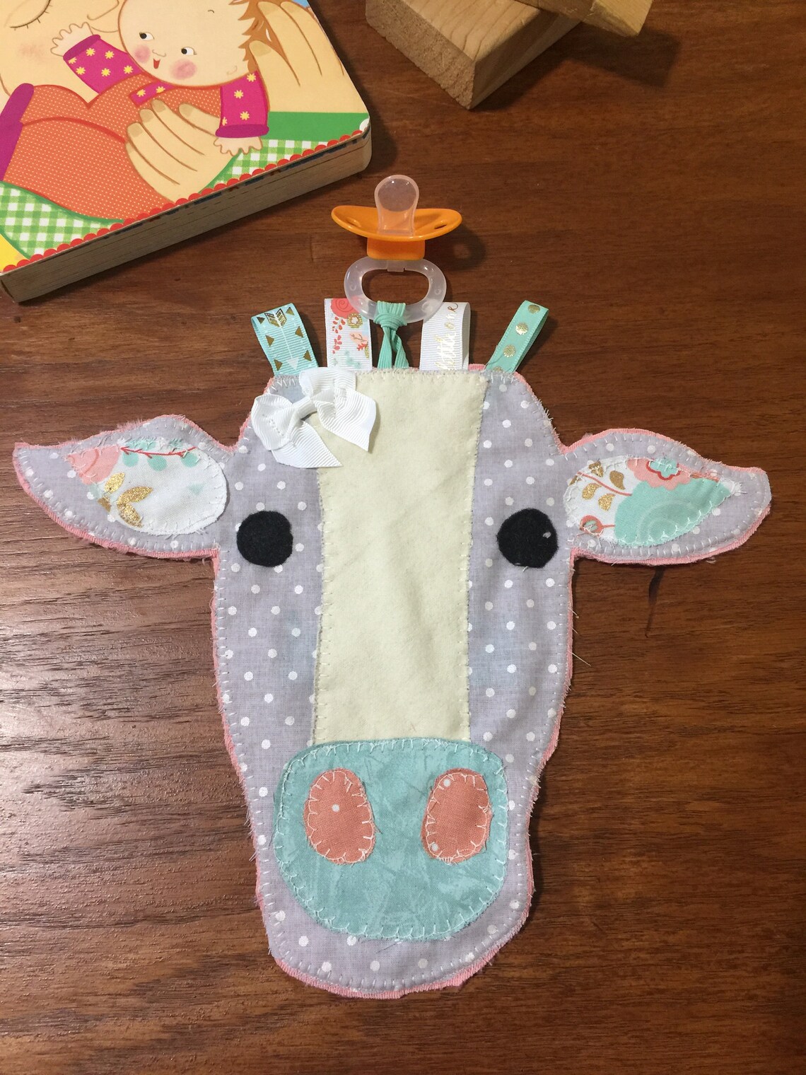 Girl Cow Binky Buddy Minky Lovey Paci Holder Personalized | Etsy