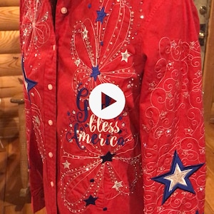 Custom Patriotic Embroidered Rodeo Shirt: Western Show Apparel - Etsy