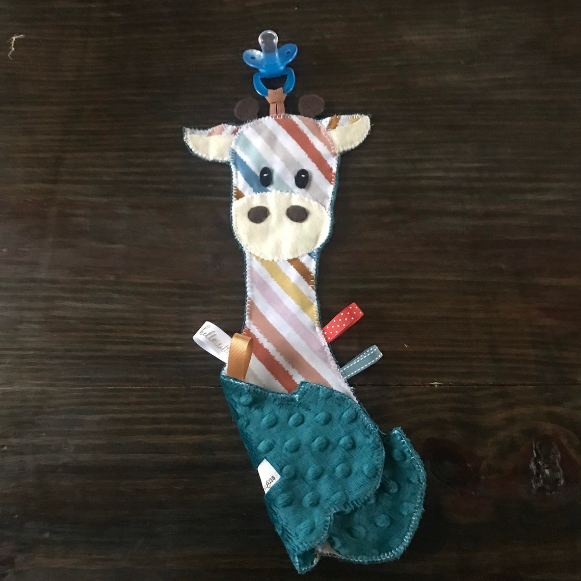 Giraffe Lovey Pacifier Holderpersonalized Baby Gift Paci | Etsy