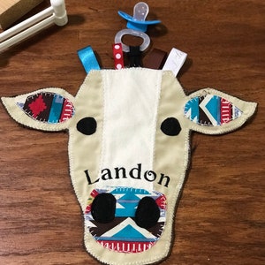 Casey Cow Binky Buddy, Personalized Baby Gift, Pacifier Holder ...