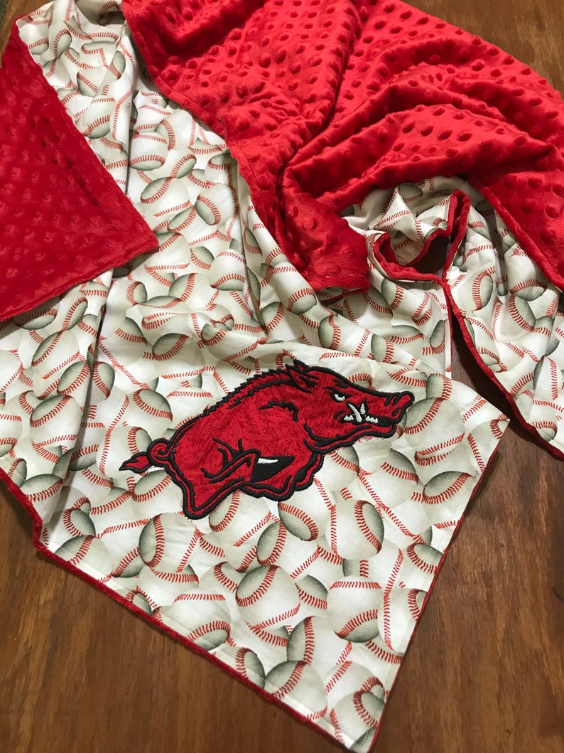 Personalized Razorback Baseball Baby Blanket Toddler Blanket | Etsy