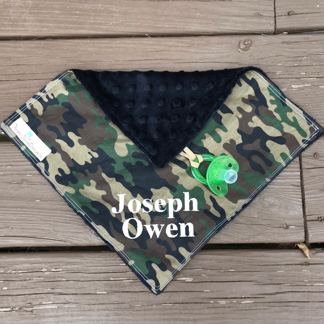 Army Camo Lovey Binky Blankie, Soothie Mam Pacifier Lovey Blanket ...