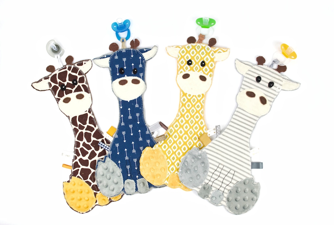 Boy Giraffe Lovey Pacifier Holder,personalized Baby Gift, Paci Holder ...