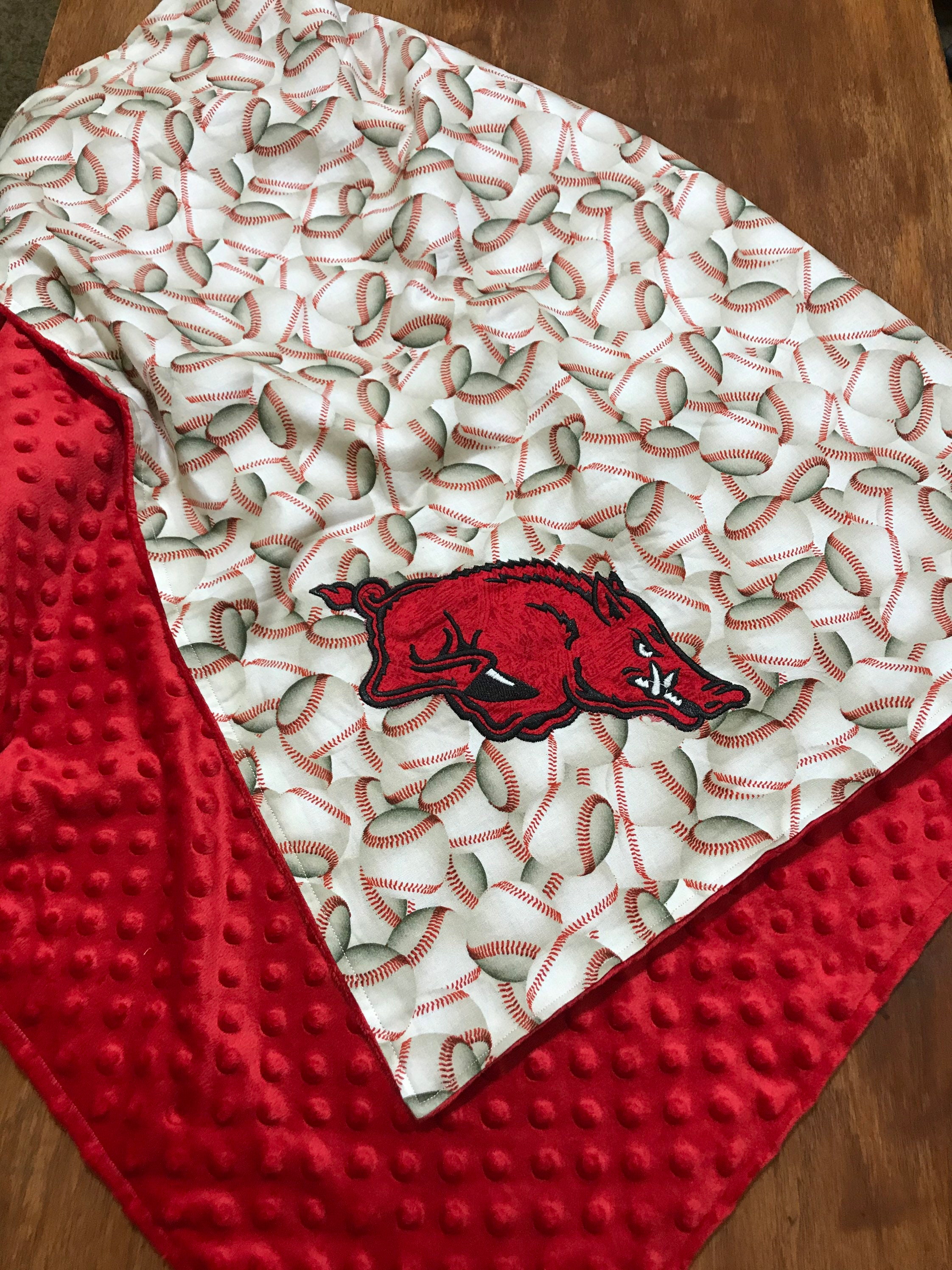 Personalized Razorback Baseball Baby Blanket Toddler Blanket - Etsy