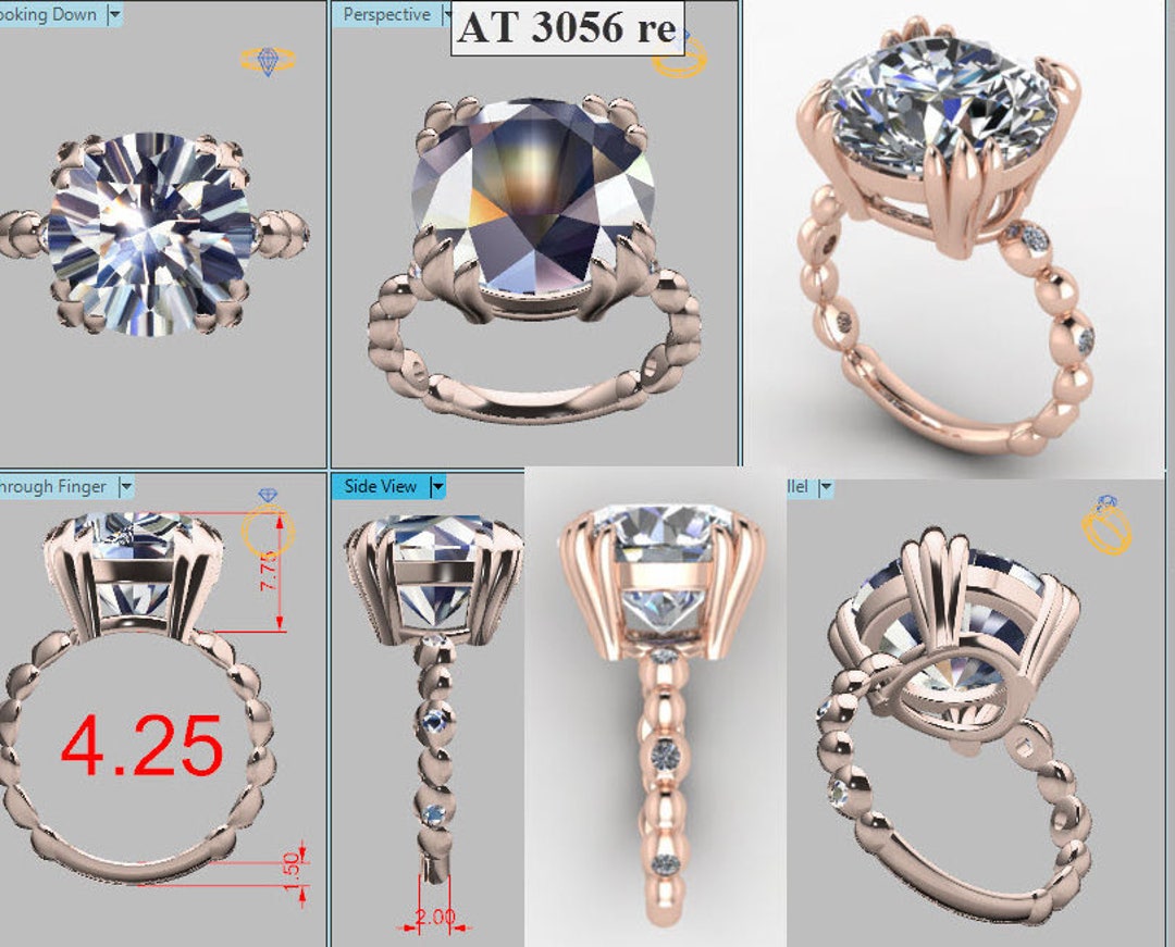 Custom Bridal Set, Custom Engagement Ring, Custom Wedding Band, Custom ...