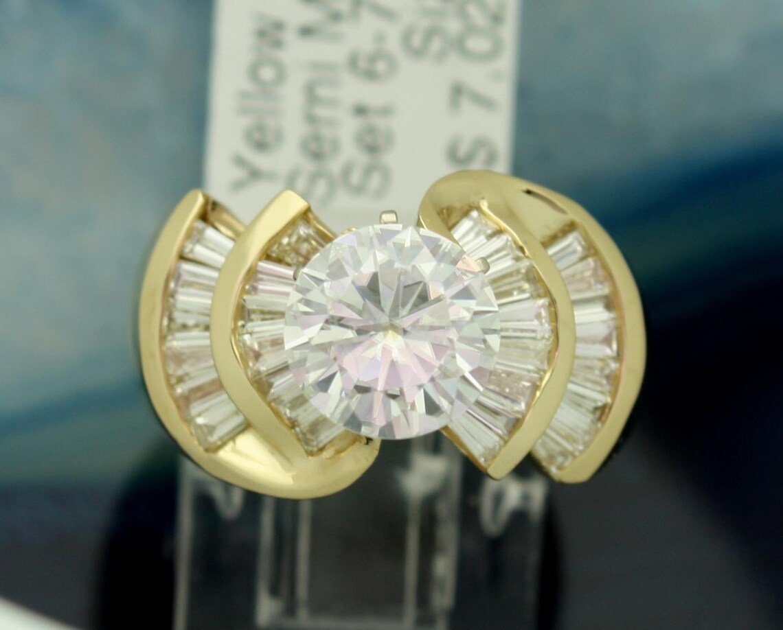 14 Karat Yellow Gold Engagement Ring Mounting Channel Set With 1.00 ...