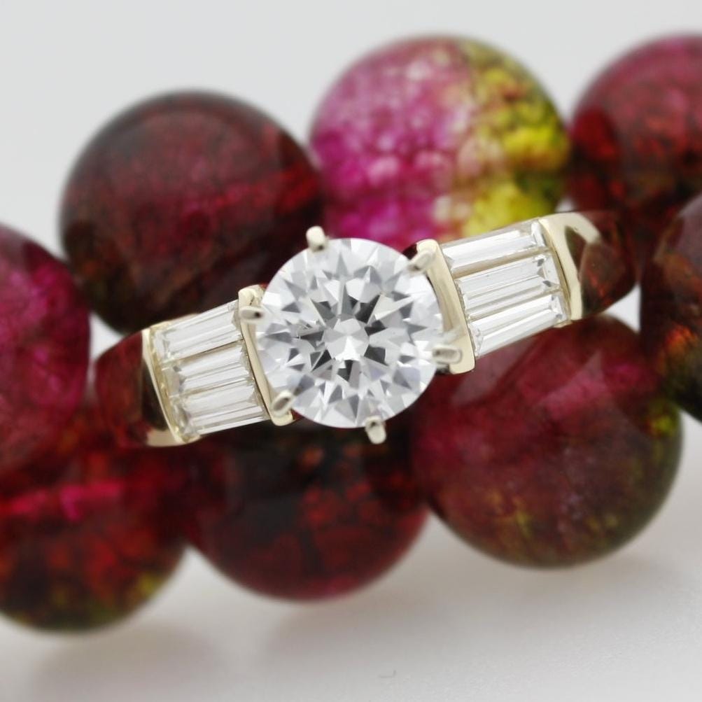 Classic 14K Gold Channel-set Straight Baguette Diamonds Semi-mount ...