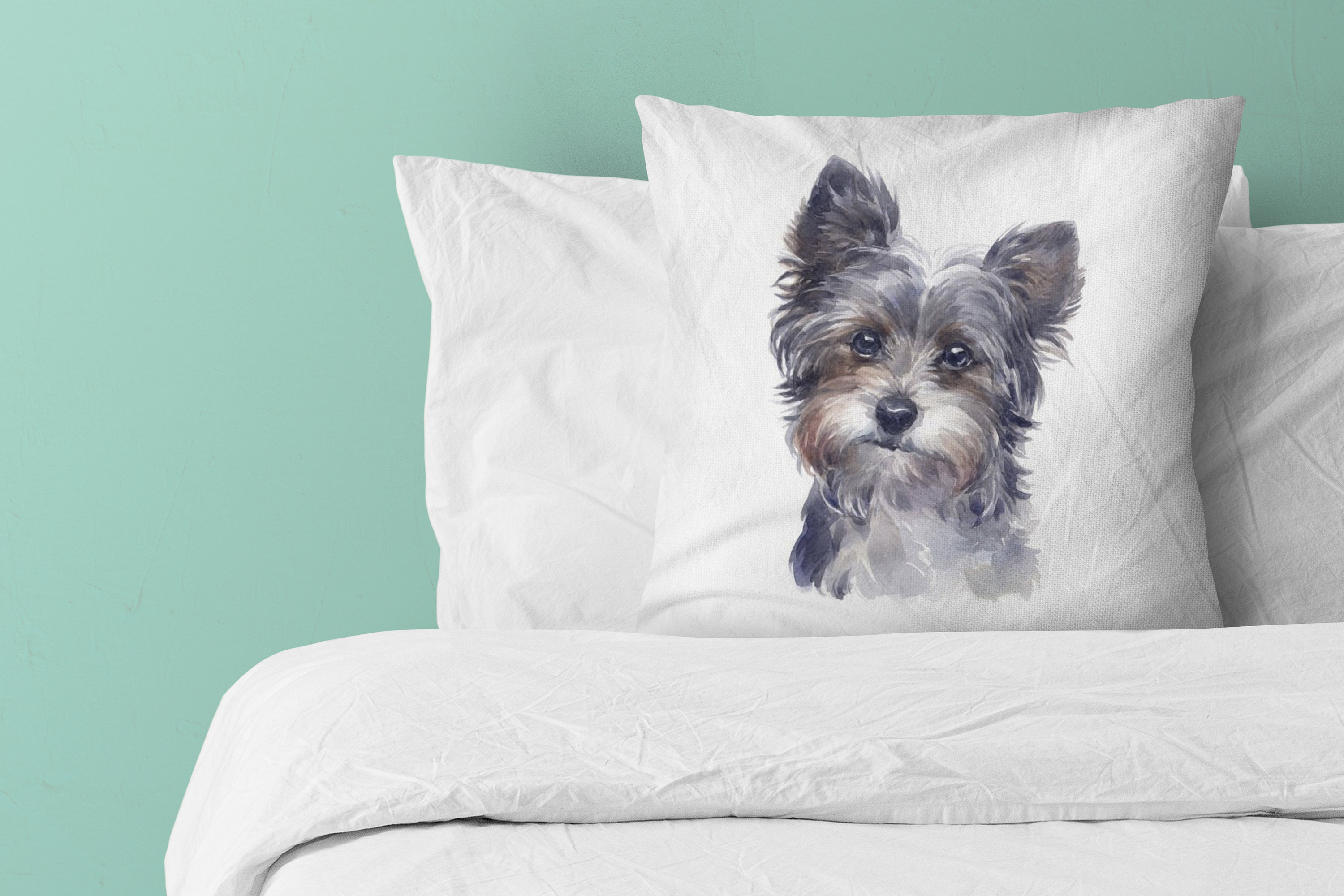 Watercolour Yorkshire Terrier Dog Breed Panel | Printed Fabric ...