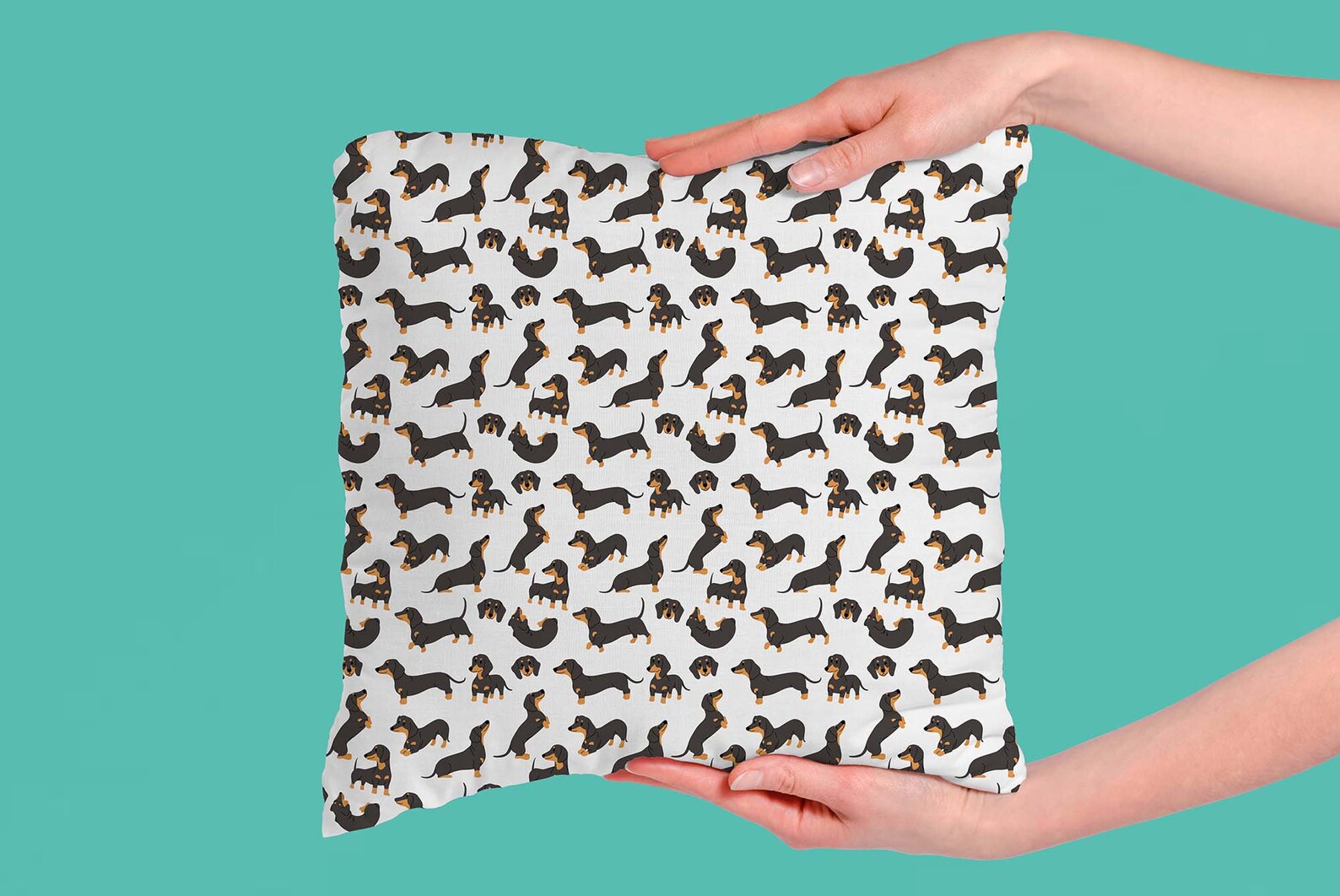 Dachshund Dog Breed Pattern Quilted Cotton Digital Prints - Etsy