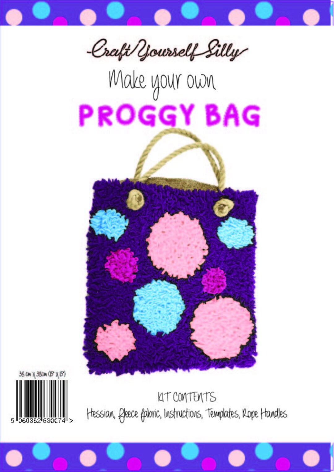 Proggy Purple Spotty Bag | Rag Rug Kit | Home Decor | Craft Kit - Etsy UK