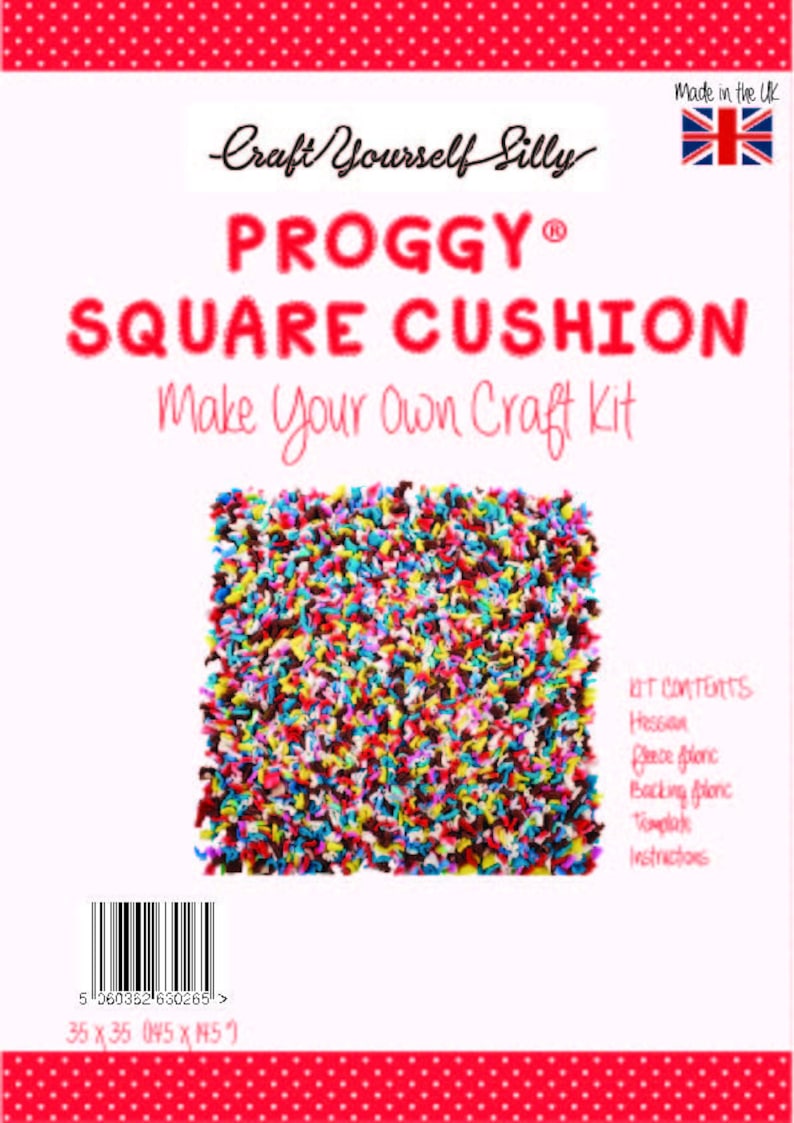 Proggy Mat Small Dolly Mixture Square Cushion Rag Rug Kit - Etsy