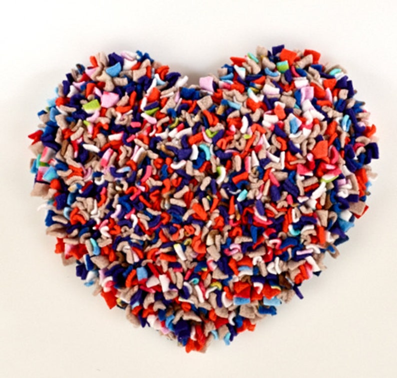 Proggy Mat Small Dolly Mixture Heart Cushion Rag Rug Kit - Etsy