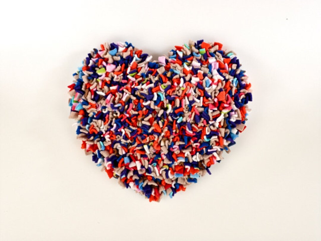 Proggy Mat Small Dolly Mixture Heart Cushion Rag Rug Kit - Etsy