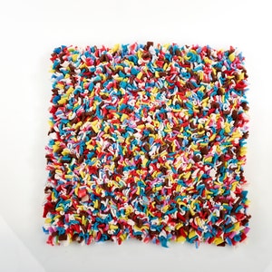 Proggy Mat Small Dolly Mixture Square Cushion | Rag Rug Kit | Home ...