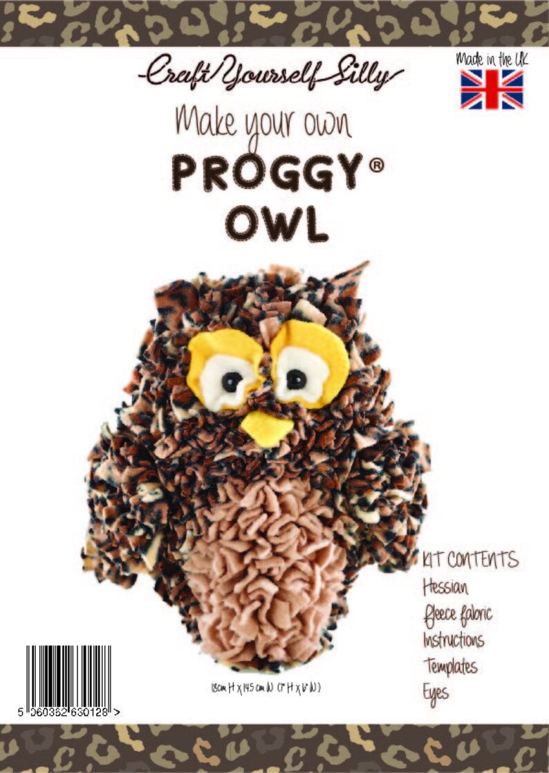 Proggy Mat Patterned Owl Rag Rug Kit Stuffed Animal - Etsy