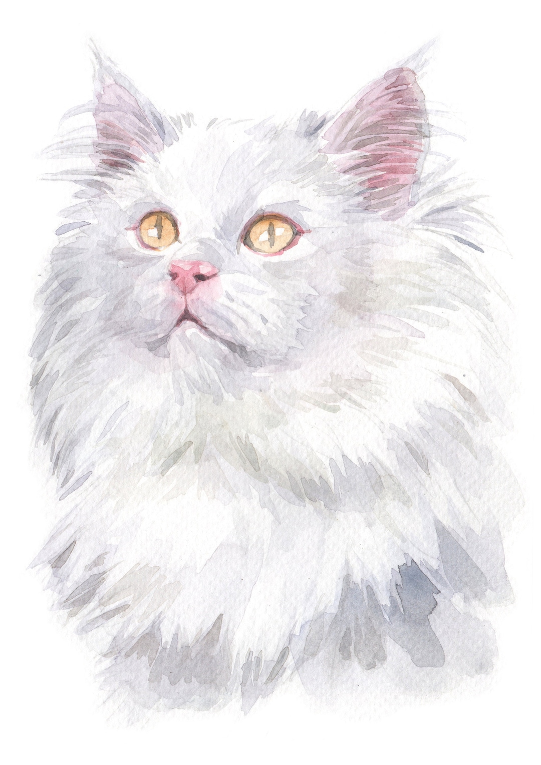 Watercolour Deutsch Langhaar Cat Breed Panel | Printed Fabric | Natural ...