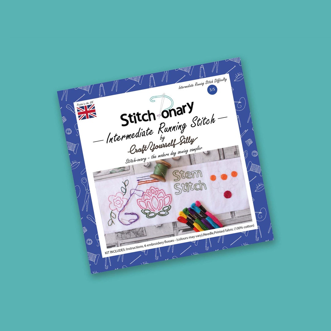 Stitch-onary Hand Embroidery Intermediate Running Stitch Kit | Beginner ...