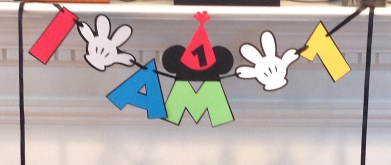 Mickey Mouse i Am 1 First Birthday Banner | Etsy