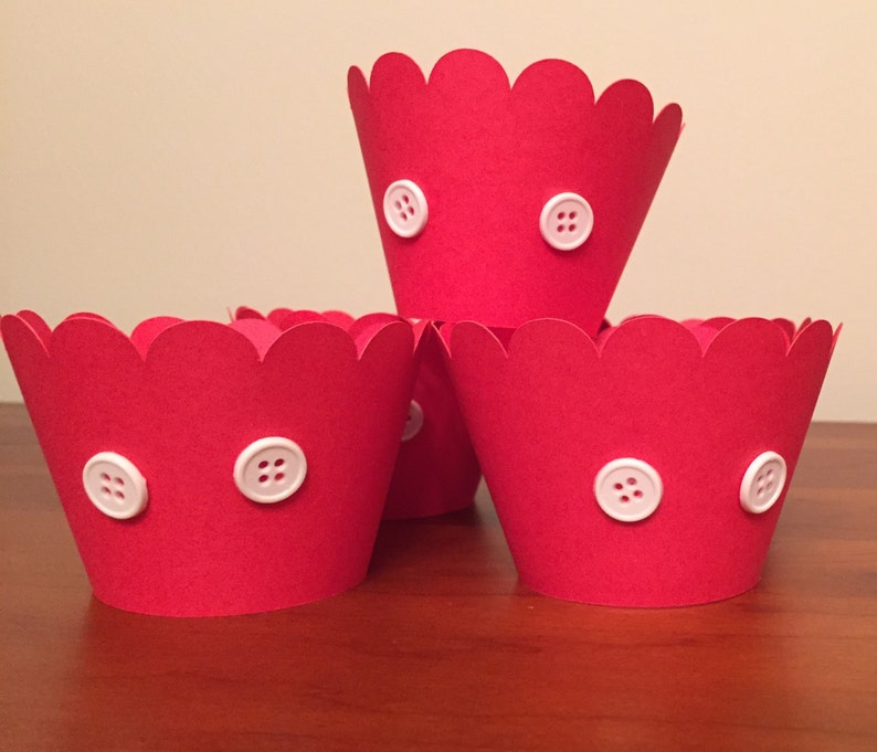 Mickey Mouse Cupcake Wrappers With Real Buttons | Etsy