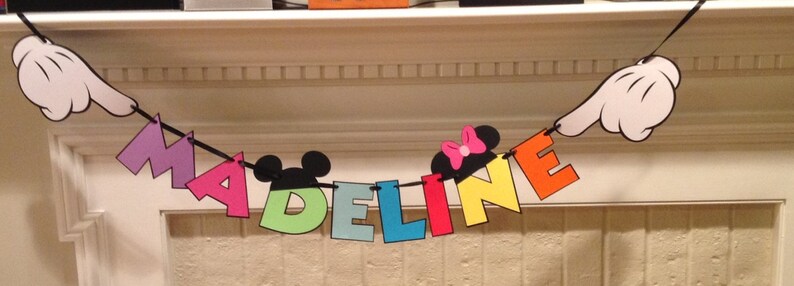 Mickey Mouse Name Banner up to 7 Characters | Etsy