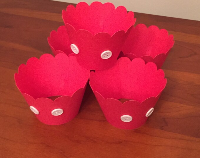 Mickey Mouse Cupcake Wrappers With Real Buttons - Etsy