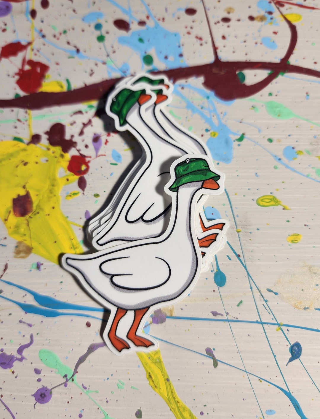 Silly Goose Frog Hat Vinyl Sticker - Etsy