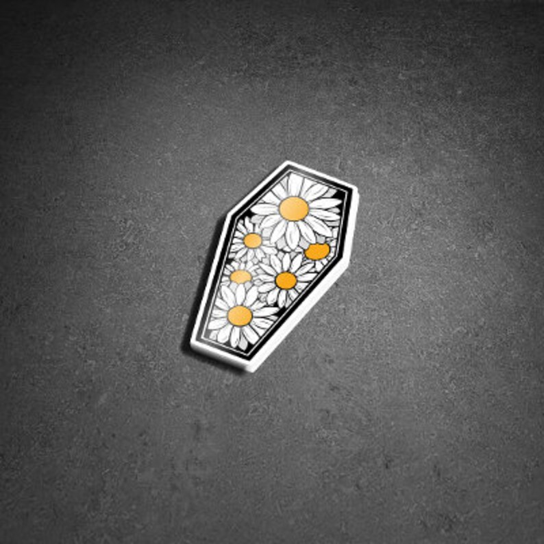 Daisy Coffin Vinyl Sticker - Etsy