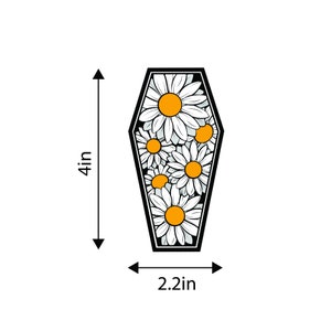 Daisy Coffin Vinyl Sticker - Etsy