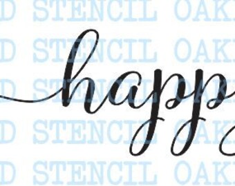 Happy stencil | Etsy