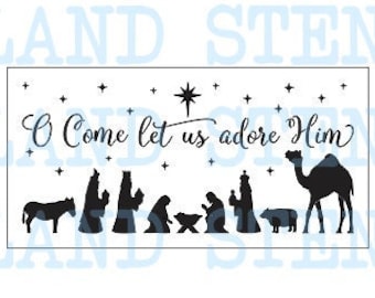 Let Us Adore Him Stencil by Studior12 DIY Rustic Christmas Holiday Home ...