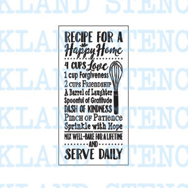 Recipe Stencil - Etsy