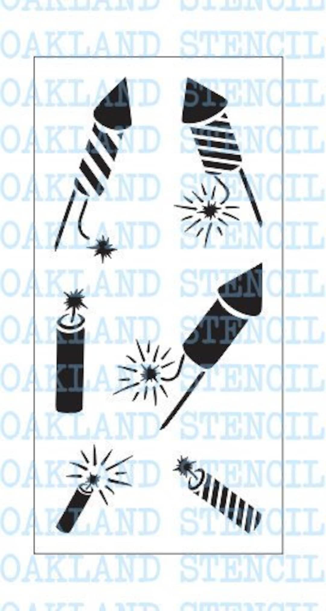 Fireworks STENCIL for Painting Wood Signs Rockets Dynamite Walls Porch ...