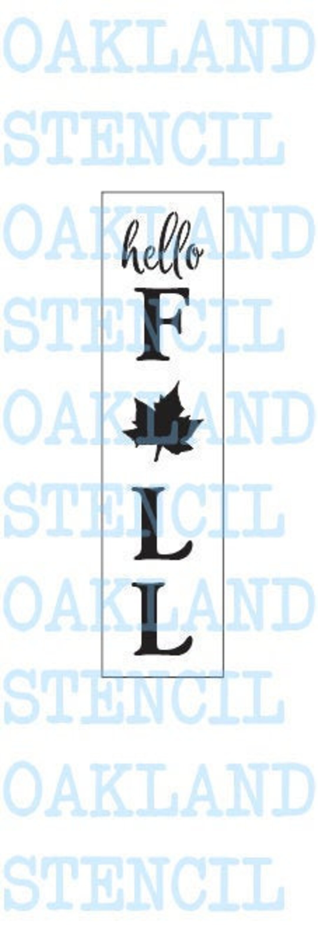 Hello Fall STENCIL Vertical With Leaf for Painting Wood Signs Porch ...
