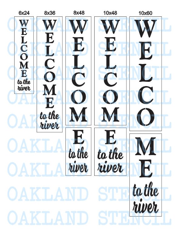 Welcome to the River STENCIL Vertical for Painting Wood Signs Large ...
