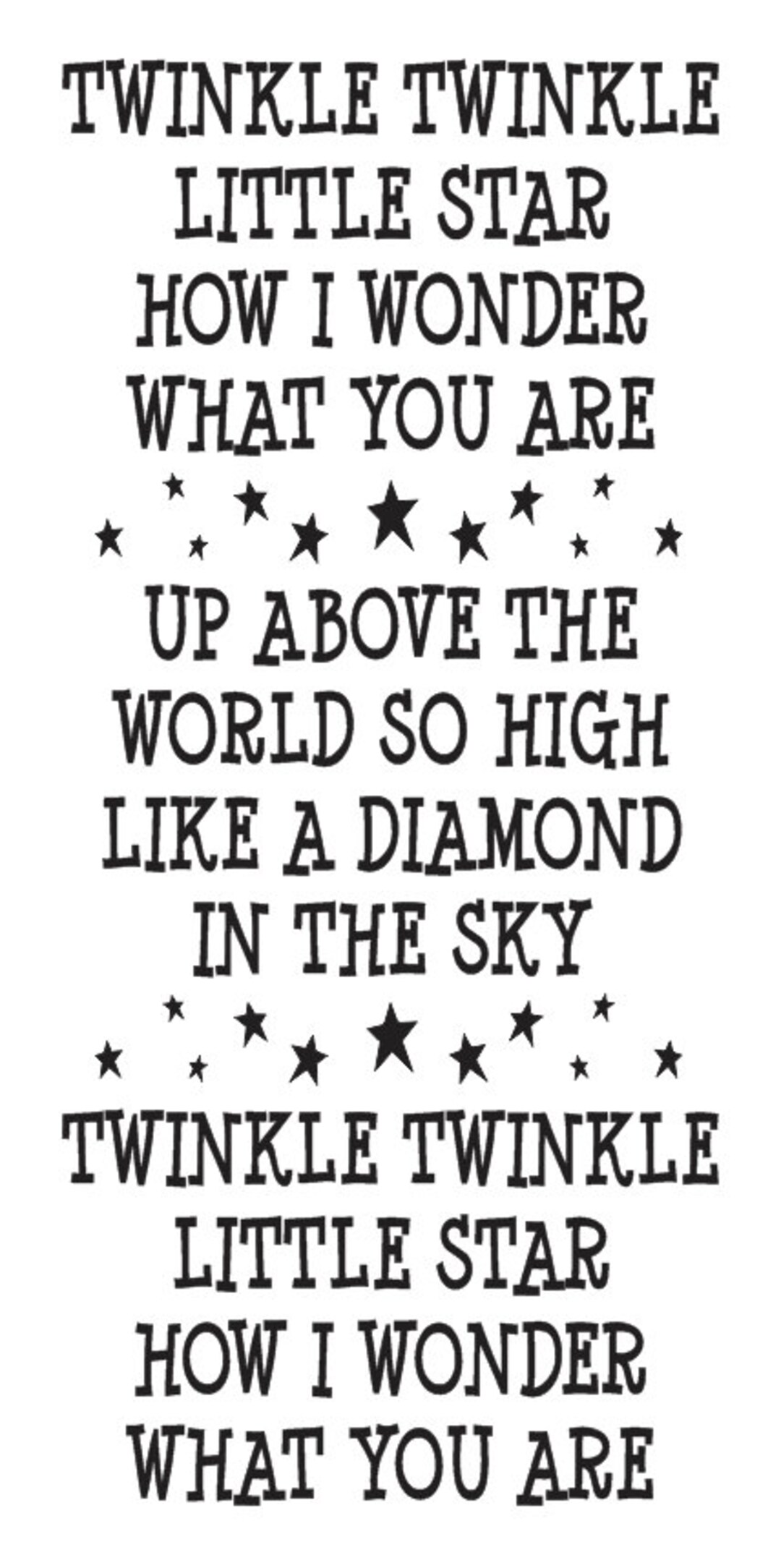 Twinkle Twinkle Little Star STENCIL 12"x24" for Painting Signs Wood ...