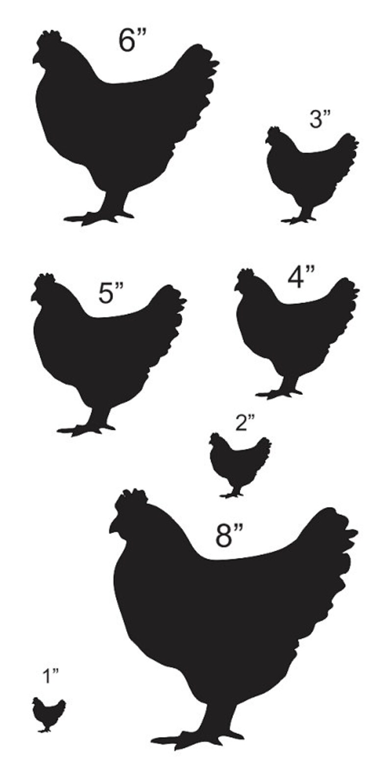Primitivechicken/hen STENCIL With 7 Total Sizes 18 Farm Country ...
