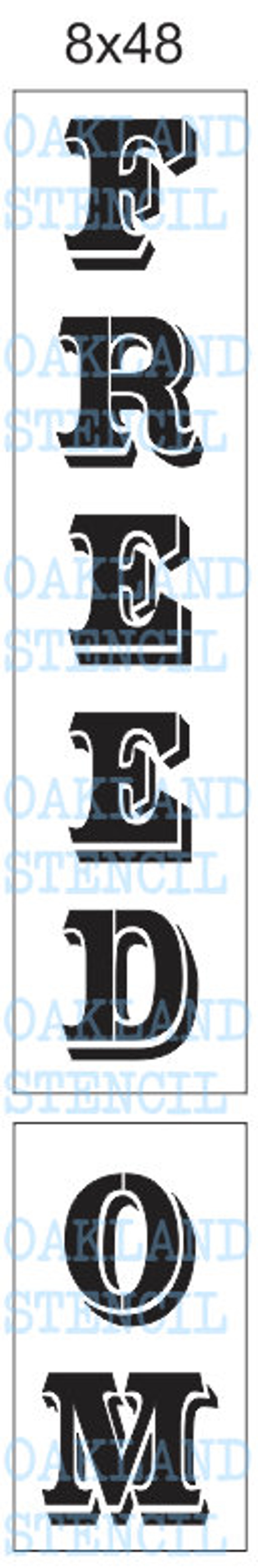 FREEDOM STENCIL 5"x24" 6"x36" 8"x48" for Painting Signs Wood Walls July ...