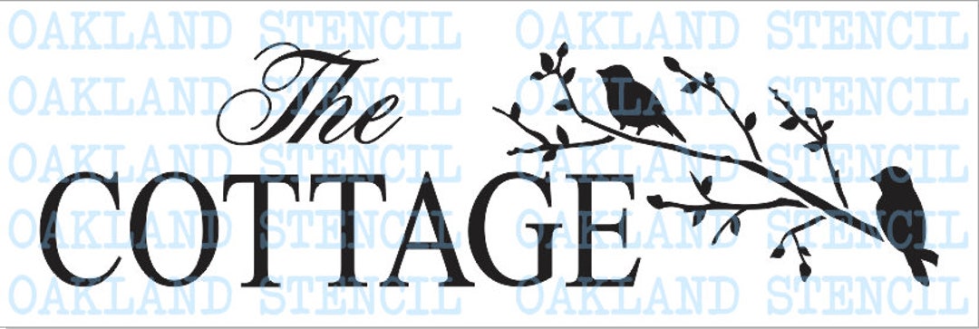 Cottage STENCIL for Painting Wood Signs Reusable Vintage Cottage Birds ...