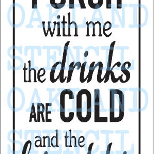 Come Sit Porch STENCIL for Painting Wood Signs Wood Walls Canvas Fabric ...