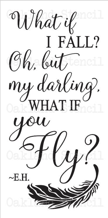 What If I Fall STENCIL for Painting Wood Signs Canvas Fabric - Etsy