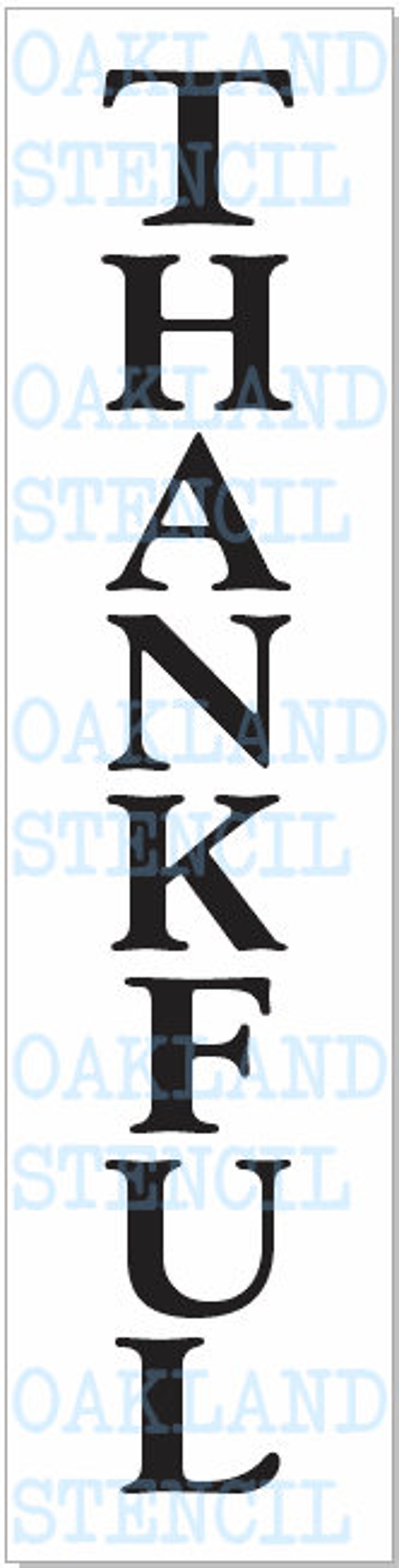 THANKFUL STENCIL Vertical for Painting Wood Signs Fall Tall Porch ...