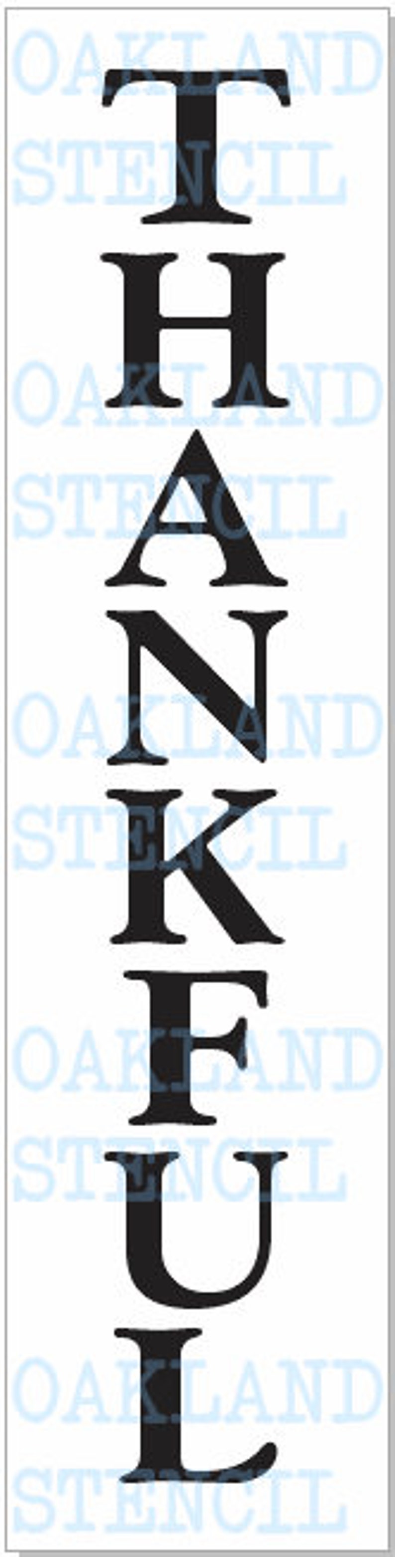 THANKFUL STENCIL Vertical for Painting Wood Signs Fall Tall Porch ...