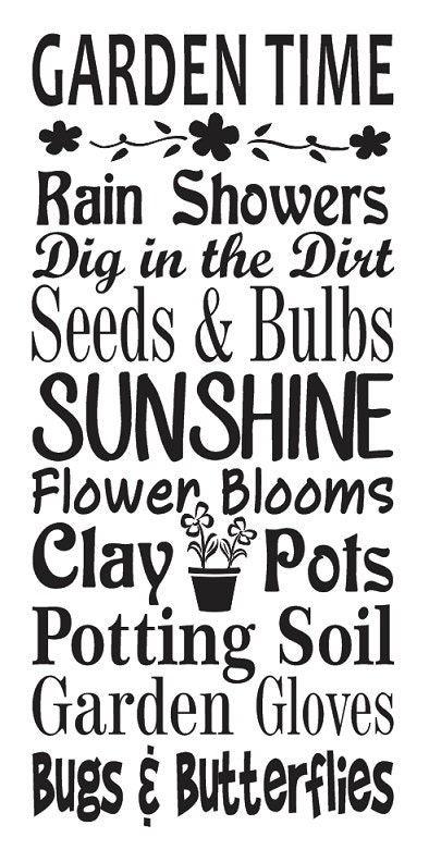 GARDEN TIME STENCIL 12x24 for Painting Signs Wall - Etsy